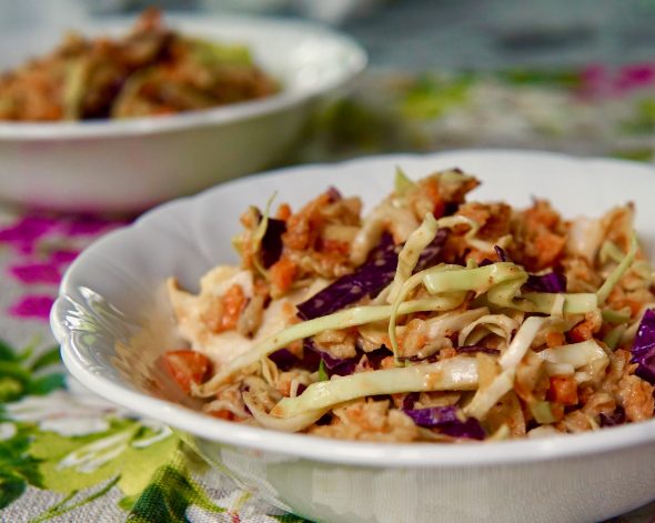 Sweet and Creamy Cabbage and Apple Slaw | Ann Arbor Vegan Kitchen